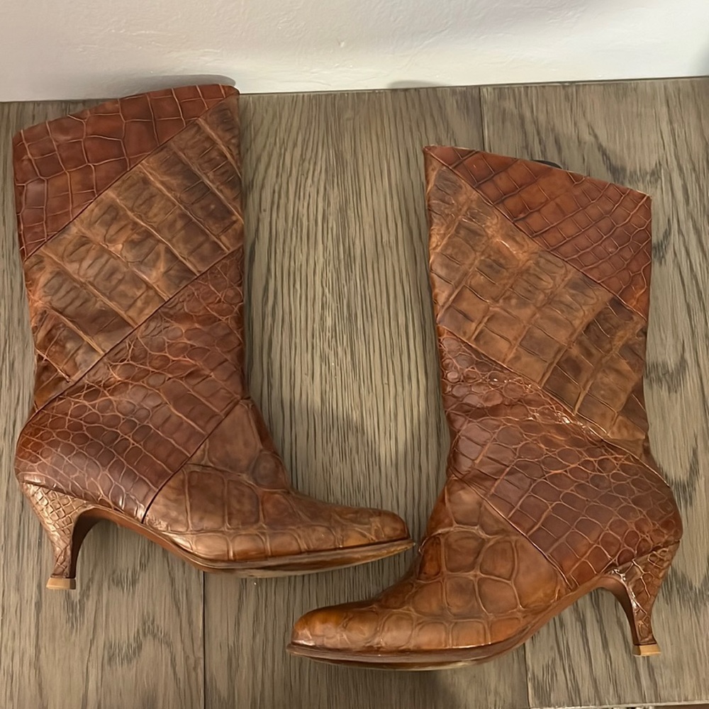 Genuine Alligator Skin Boots 7.5 - Gem